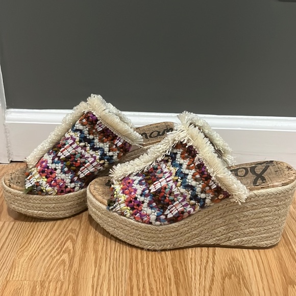 Sam Edelman | Shoes | Sam Edelman Multi Bright Woven Fabric Wedge ...